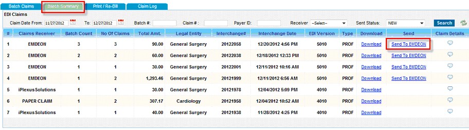 Billing > Submitting Insurance Batches